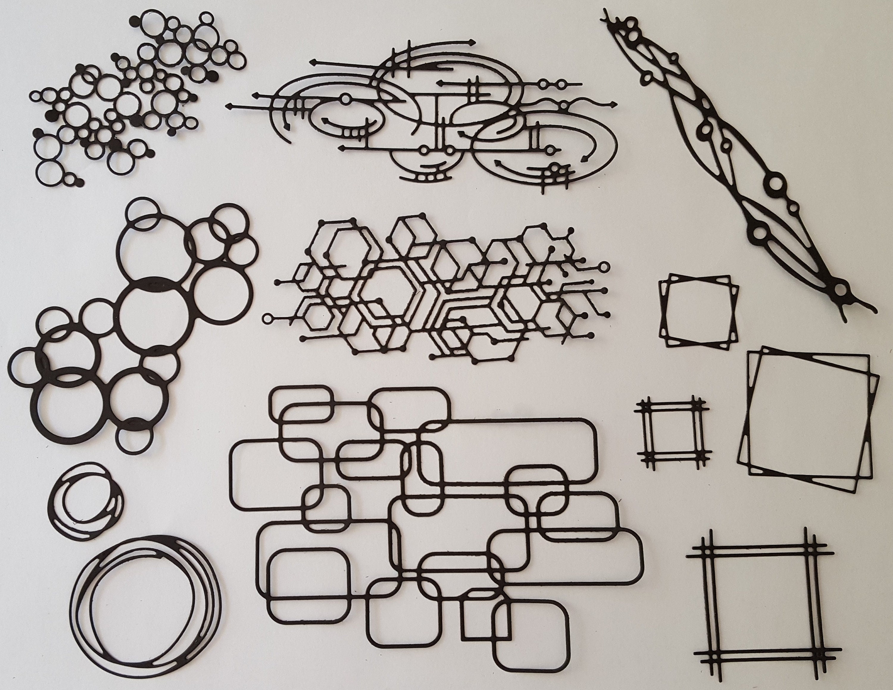 Geometric Shaped Die Cut Outs From Black Card Stock. 12 - Etsy