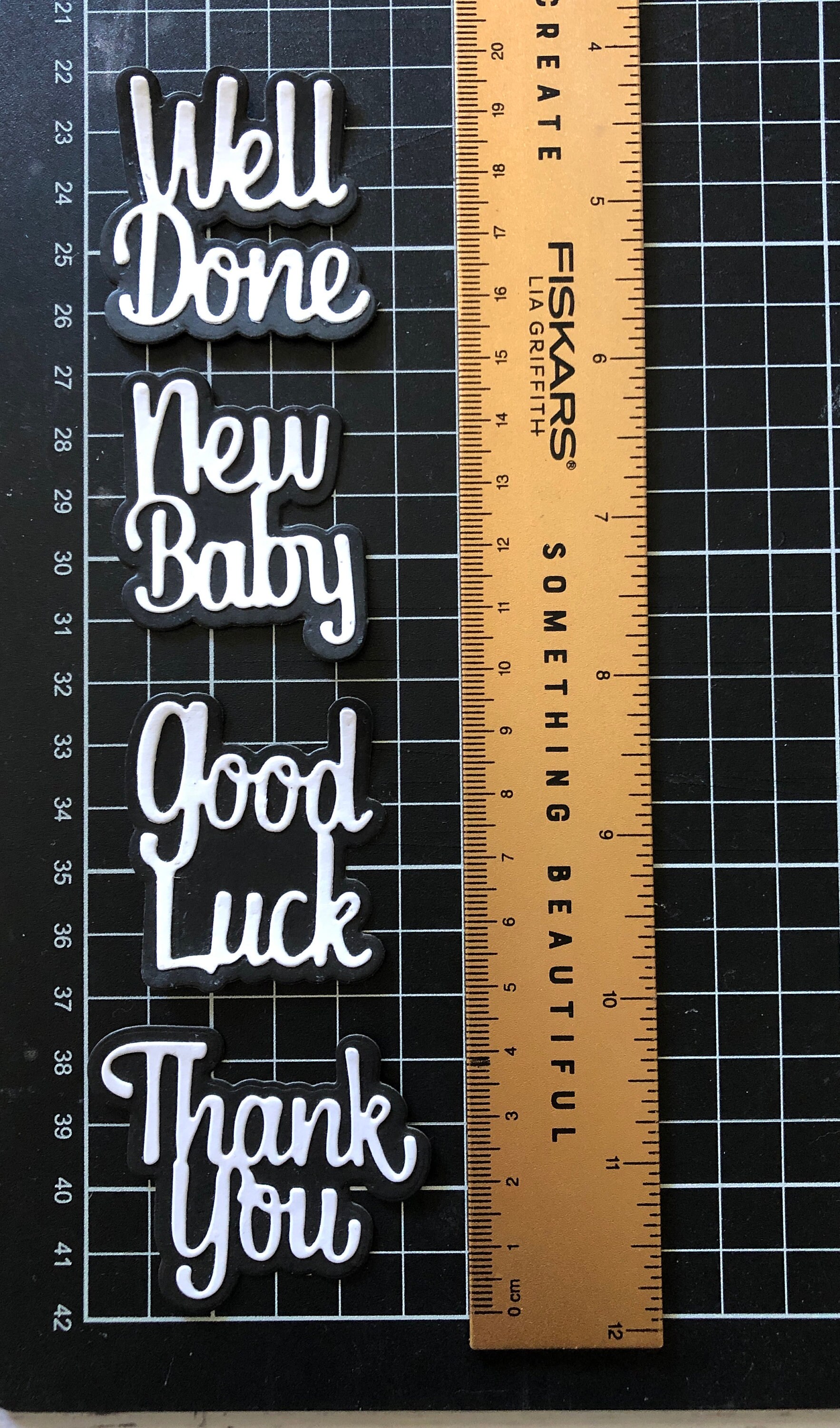 Word Embellishment Die Cutouts Well Done, With Sympathy, New Baby, Get ...
