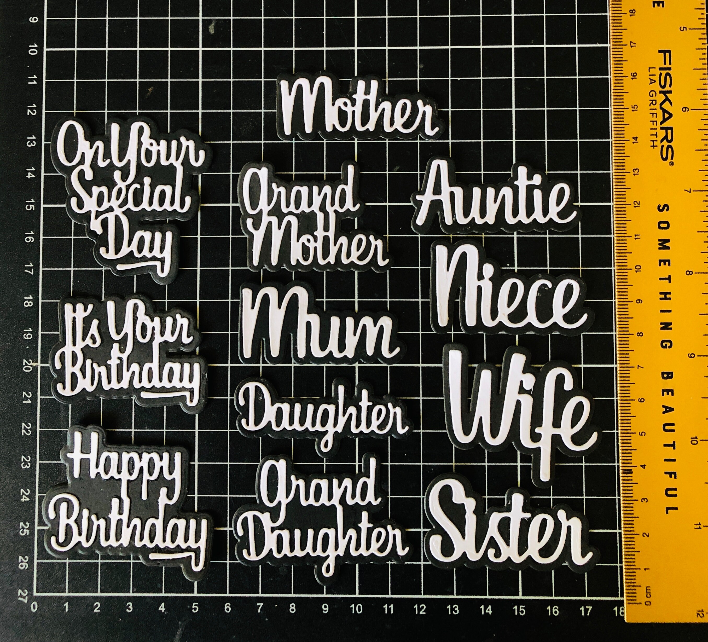 Female Relationship Word Embellishment Die Cutouts Mum - Etsy