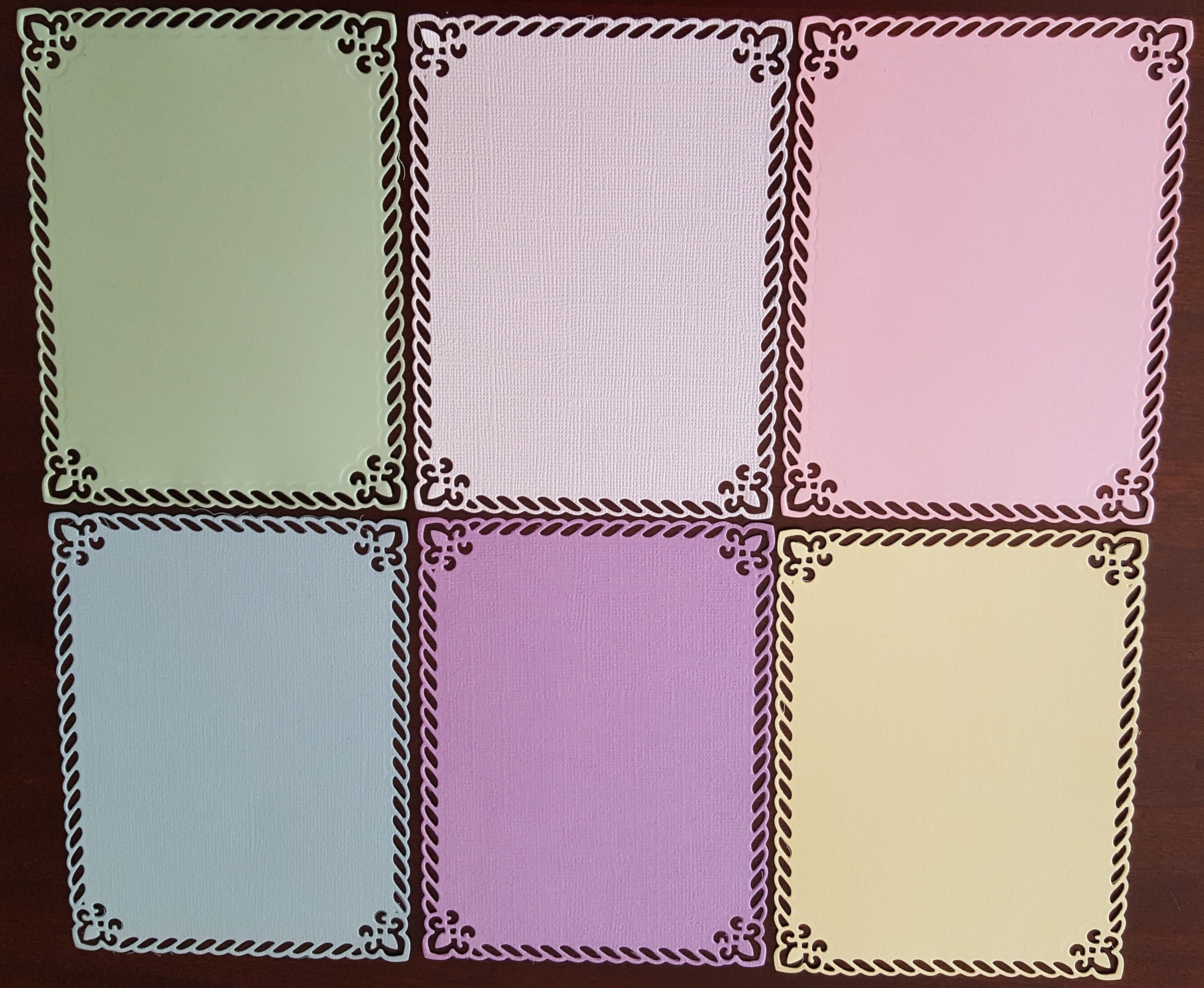 6 Pretty Rectangle Die Card Cut Outs Plus 1 Bonus Floral - Etsy