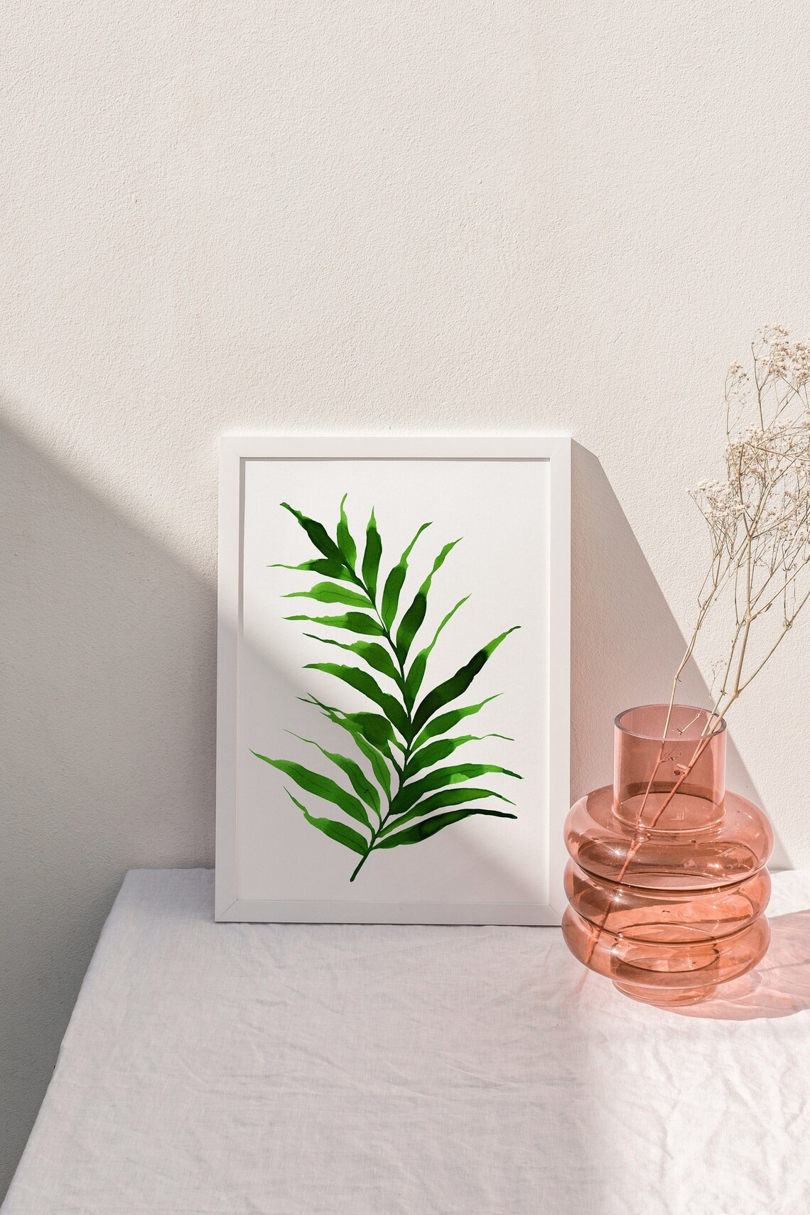 Tropical Palm Leaf, Watercolor Art Print - Etsy