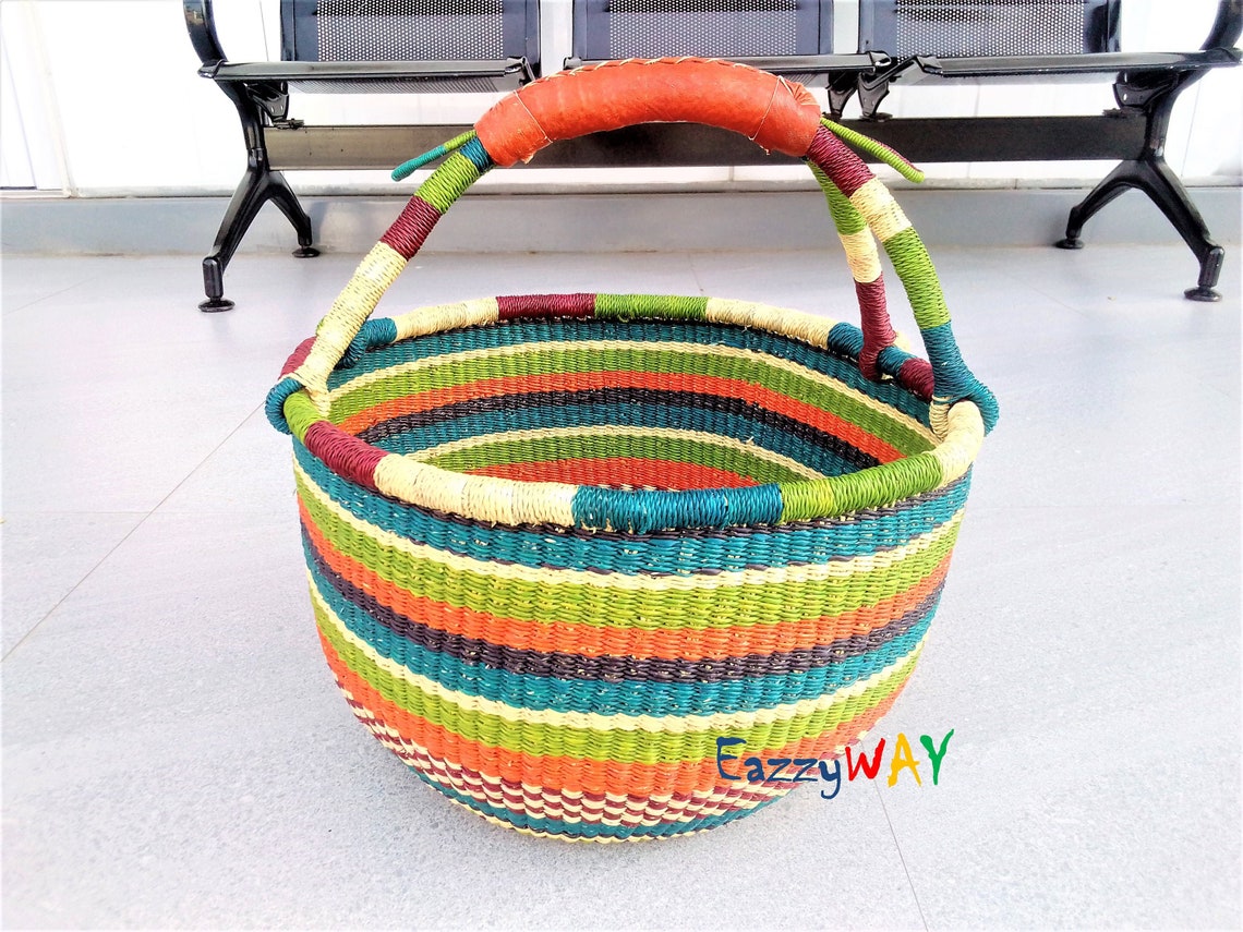 Large Bolga Market Basket Bolga Market Basket Hand Woven - Etsy