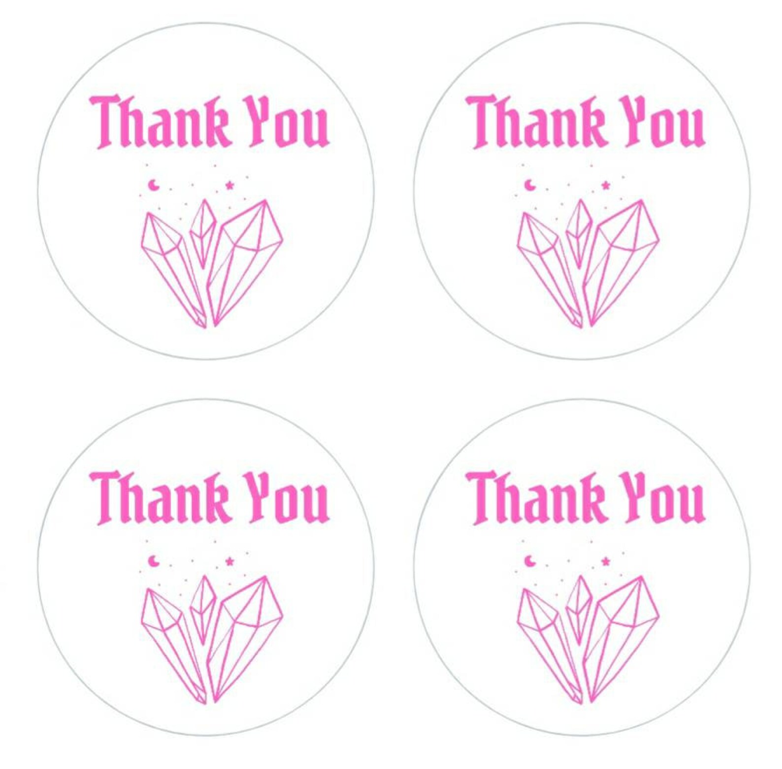 Crystal Thank You Stickers Business Sticker UK Business - Etsy