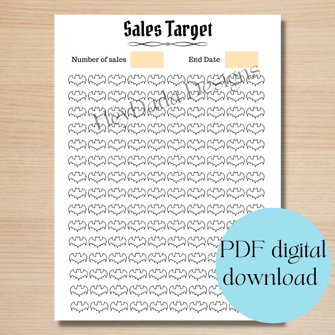 Printable Tracker Halloween Sales Target Tracker Goal - Etsy