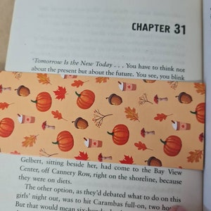 Autumn Bookmark Autumn Pattern Autumn Leaves Pumpkin - Etsy