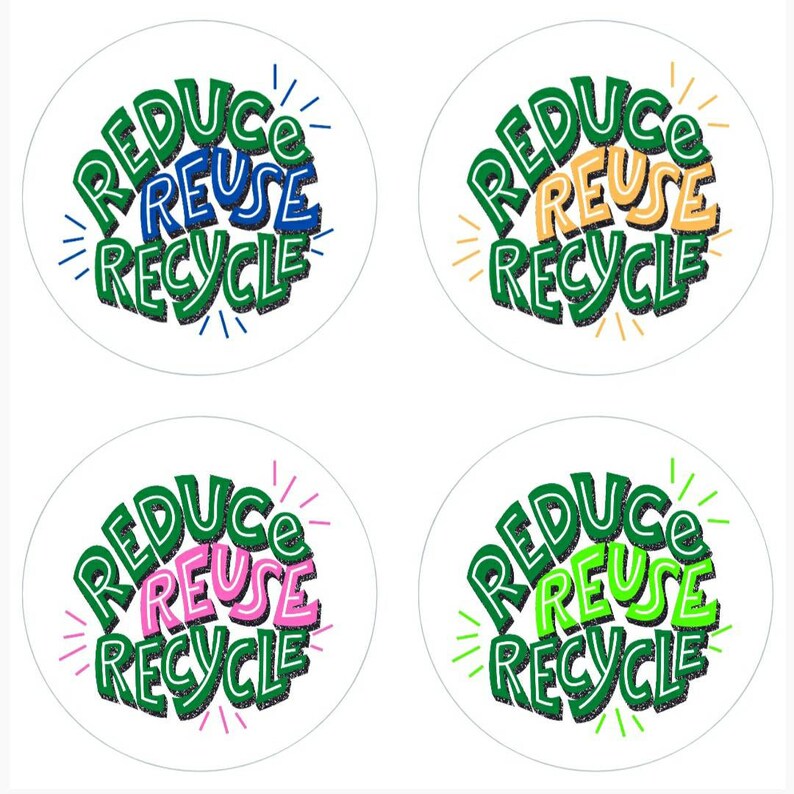 Reduce Reuse Recycle Stickers Business Sticker - Etsy