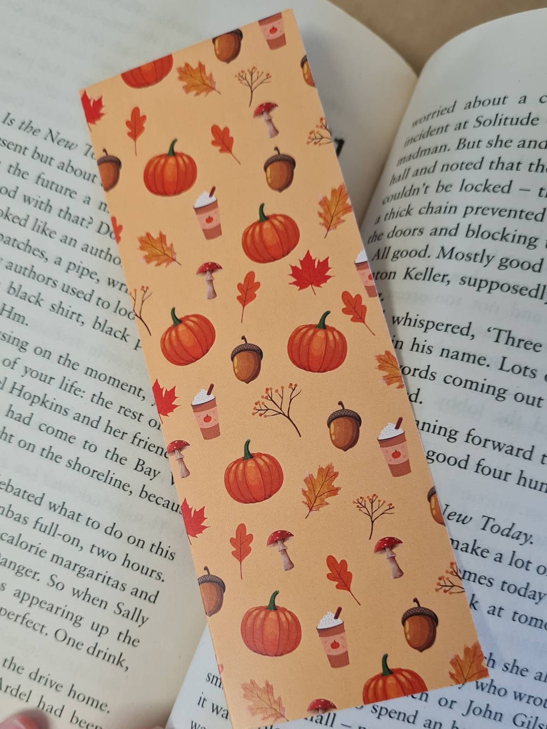 Autumn Bookmark Autumn Pattern Autumn Leaves Pumpkin - Etsy