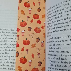 Autumn Bookmark Autumn Pattern Autumn Leaves Pumpkin - Etsy