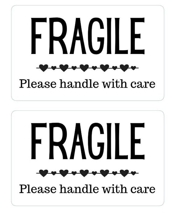 Fragile Sticker Black And White