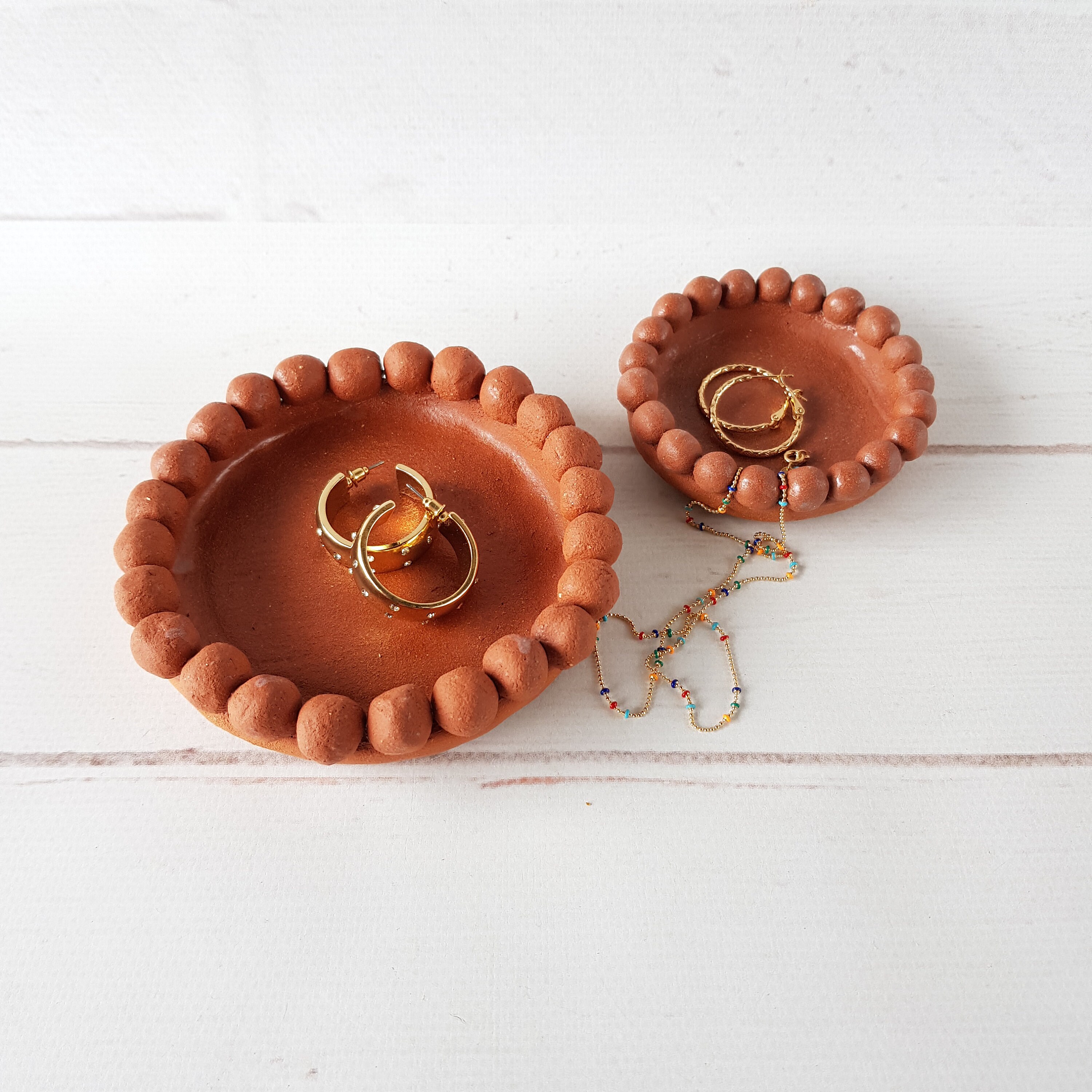 Set of 2 Terracotta Round Jewelry Dishes Terra-cotta Ring Dish - Etsy
