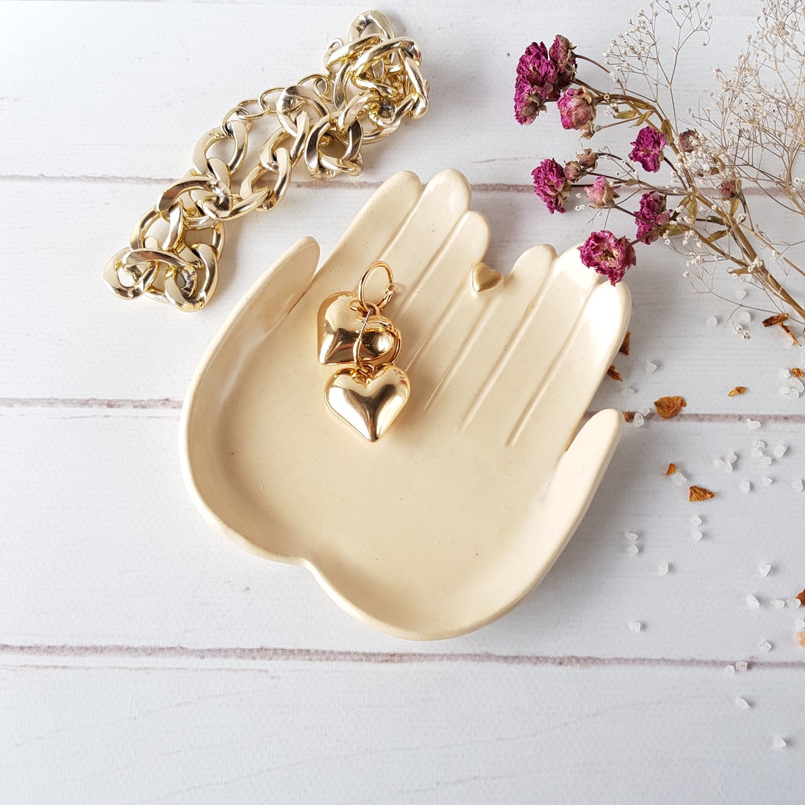 Beige Double Hand Jewelry Holder Ceramic Hand Decor Ceramic - Etsy