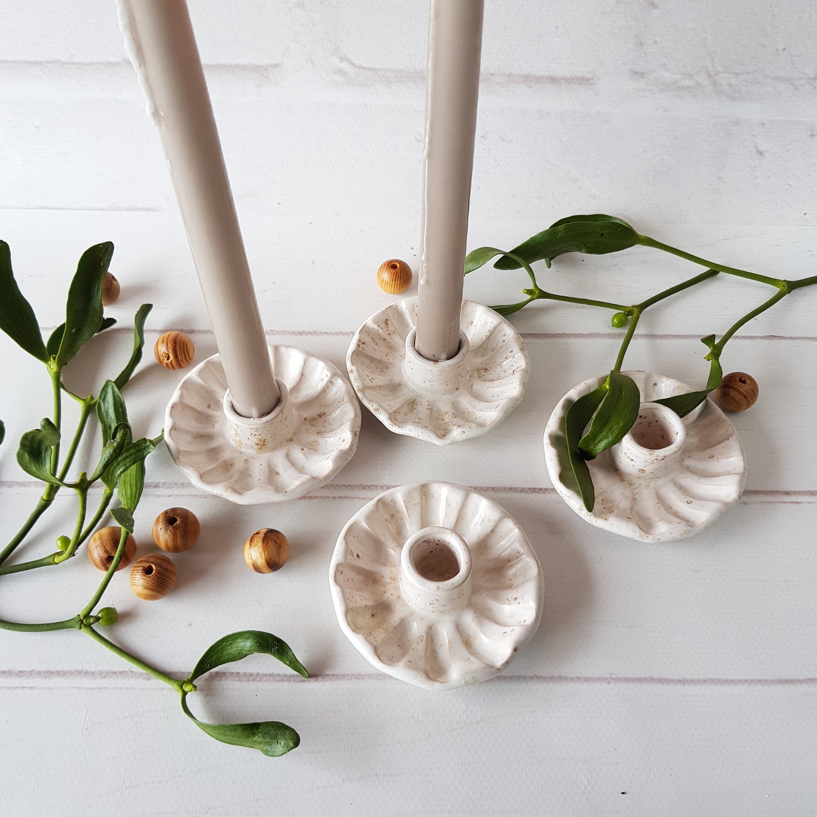 Handmade Ceramic Wavy Candle Holder Minnimal Nordic Style White Candle ...