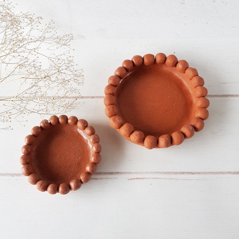 Set of 2 Terracotta Round Jewelry Dishes Terra-cotta Ring Dish - Etsy