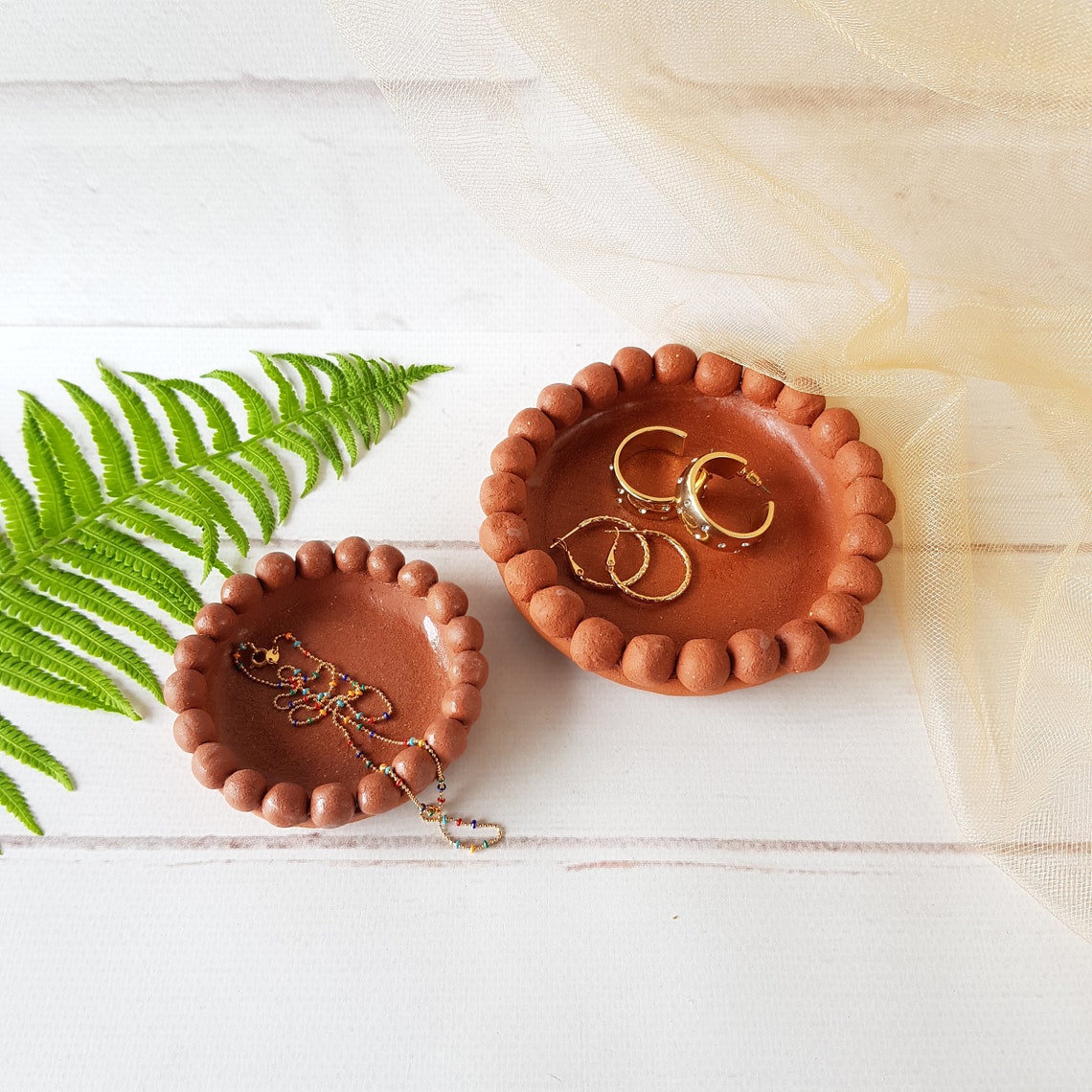 Set of 2 Terracotta Round Jewelry Dishes Terra-cotta Ring Dish - Etsy
