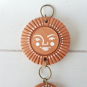 Terracotta Sun and Moon Phases Wall Hanging Sun Face Wall Decor Modern ...