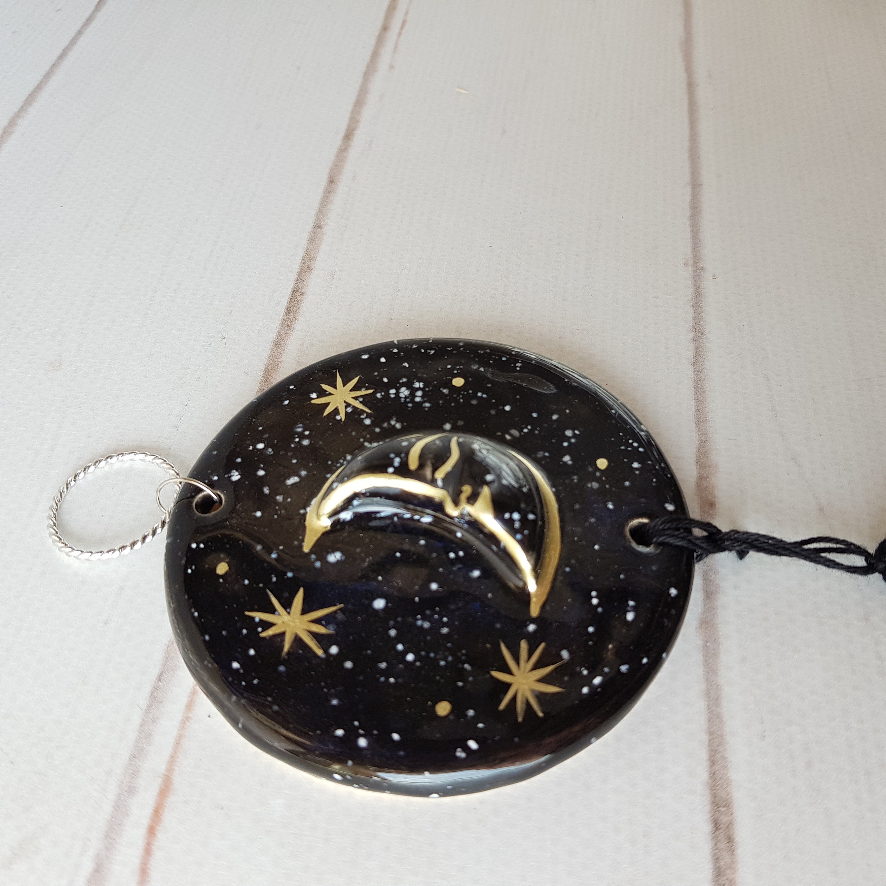 Ceramic moon wall hanging Black moon decor Moon decor for wall | Etsy