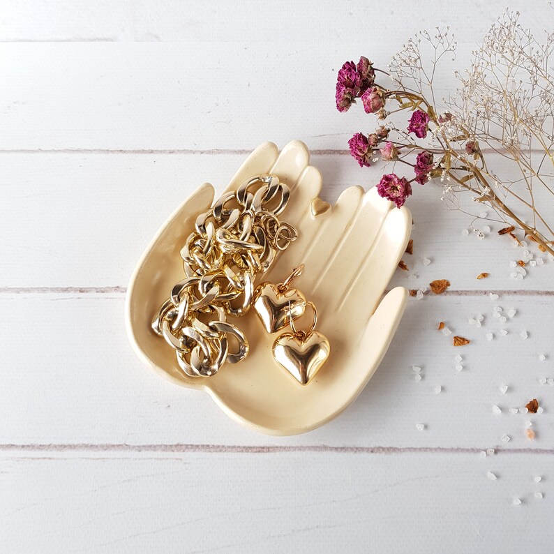 Beige Double Hand Jewelry Holder Ceramic Hand Decor Ceramic - Etsy
