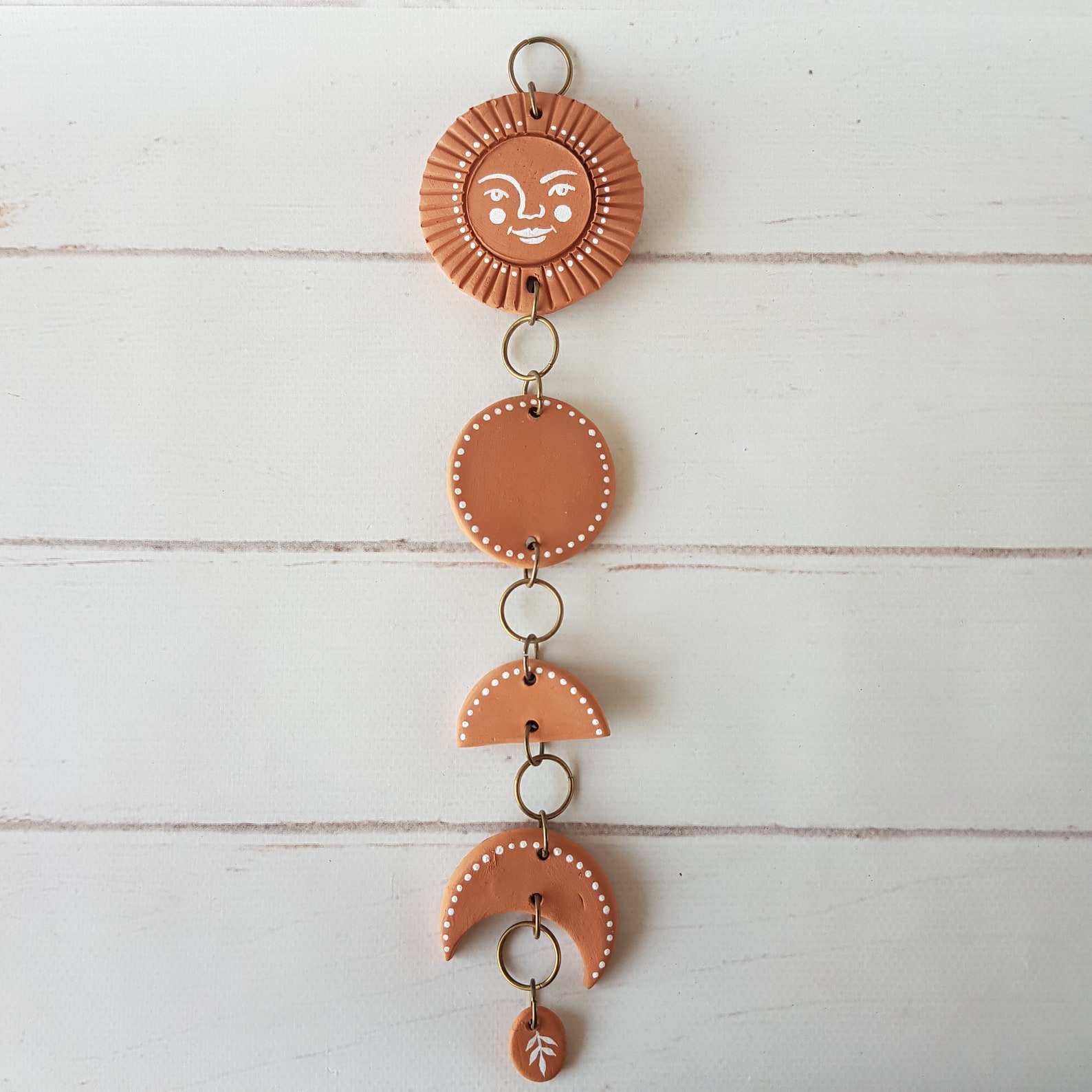 Terracotta Sun and Moon Phases Wall Hanging Sun Face Wall - Etsy