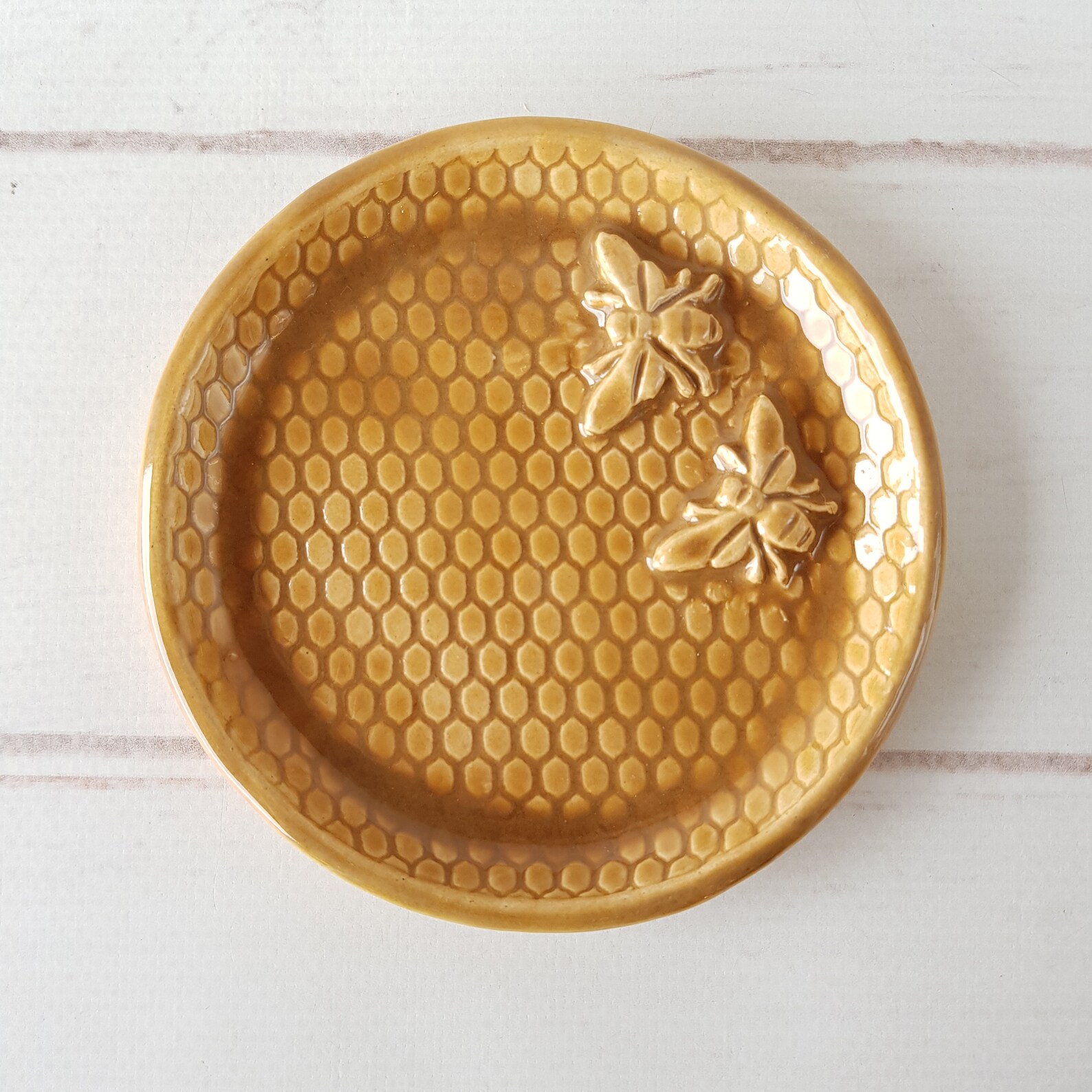 Bee With Honeycomb Jewelry Dish Ceramic Jewelry Tray Ceramic Organizer ...