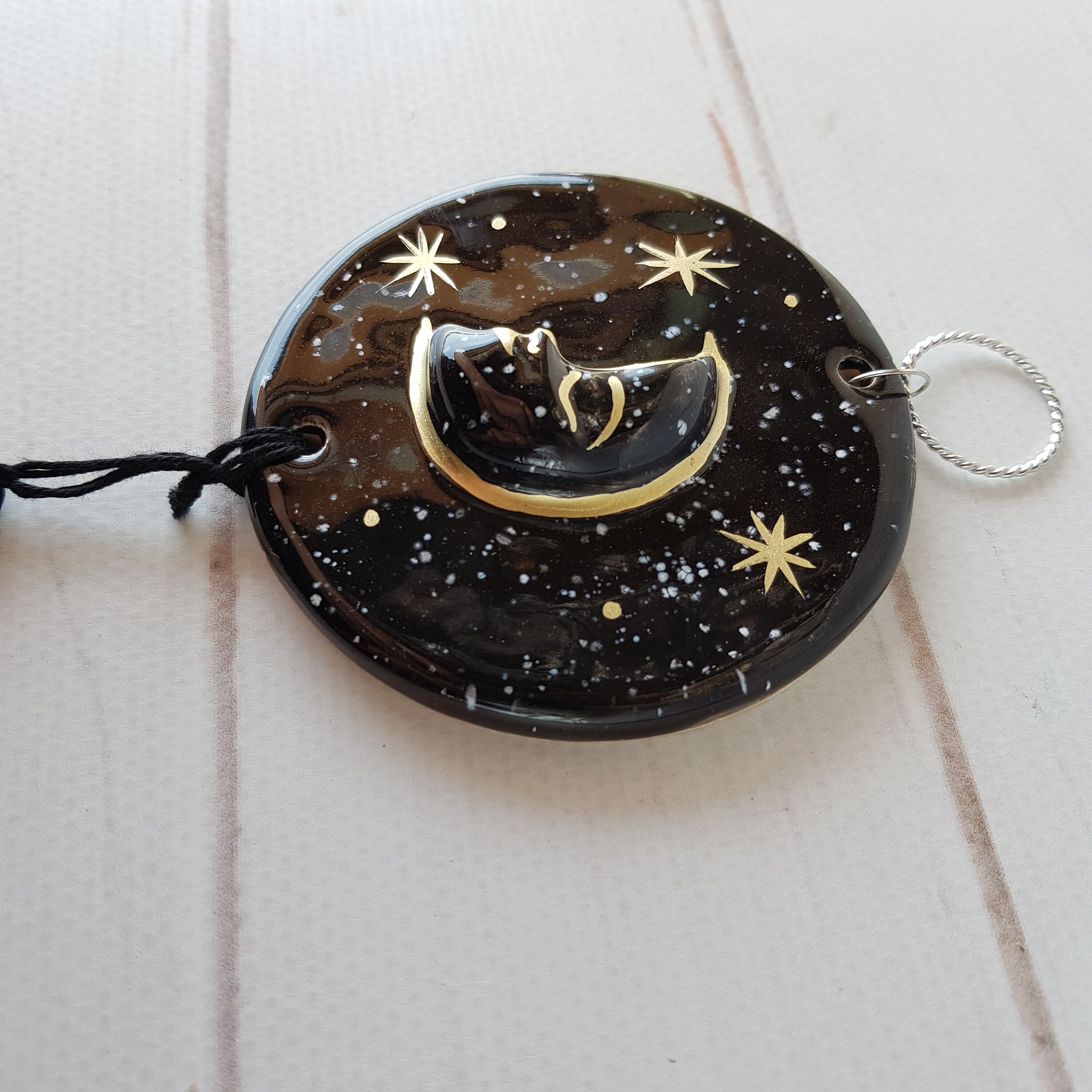 Ceramic moon wall hanging Black moon decor Moon decor for wall | Etsy