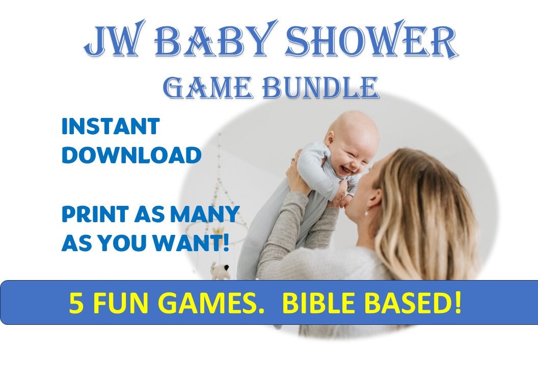 JW Baby Shower Games - 5 Baby Themed Games - Printable - Instant ...