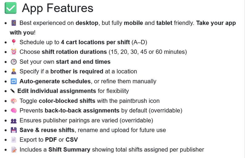 JW Cart Scheduling Assistant --SMPW Cart Schedule With Ease, Jehovah's ...