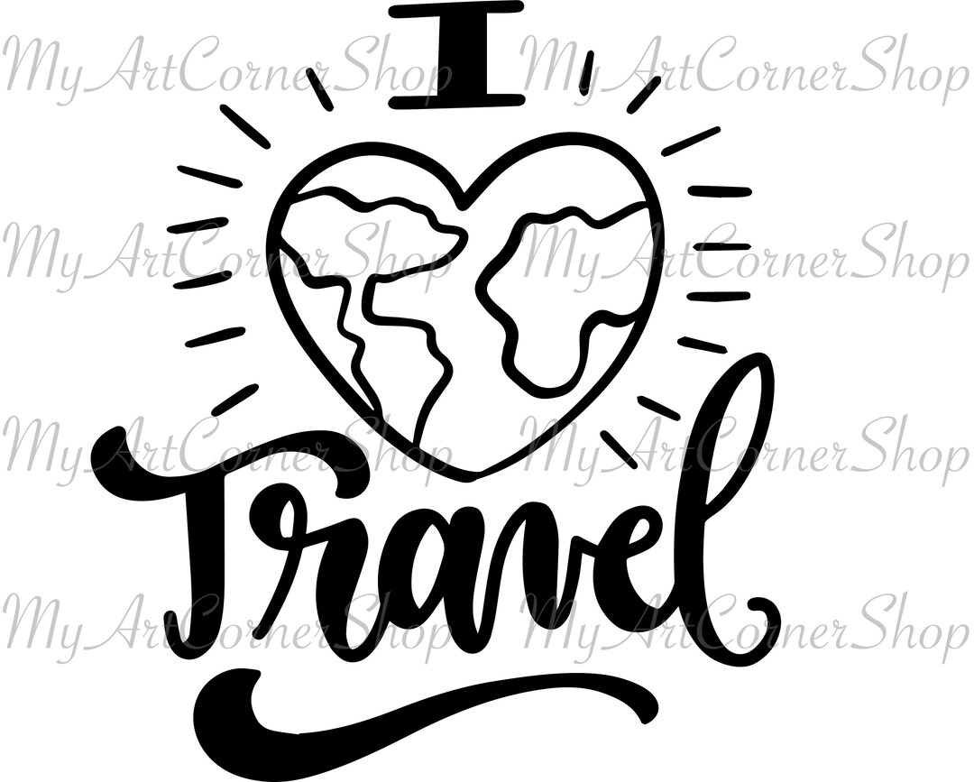 Travel SVG File Heart Travel Svg Travel Svg Vacation Svg - Etsy