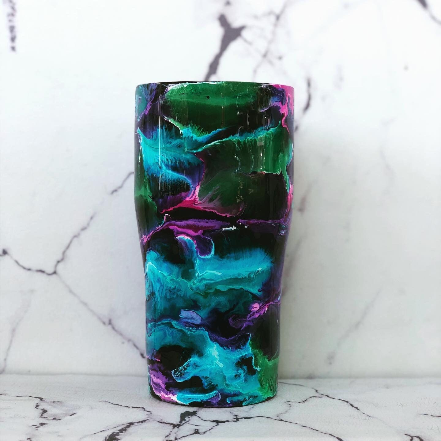 Neon Color Burst Tumbler Personalized Customizable Color Swirl | Etsy