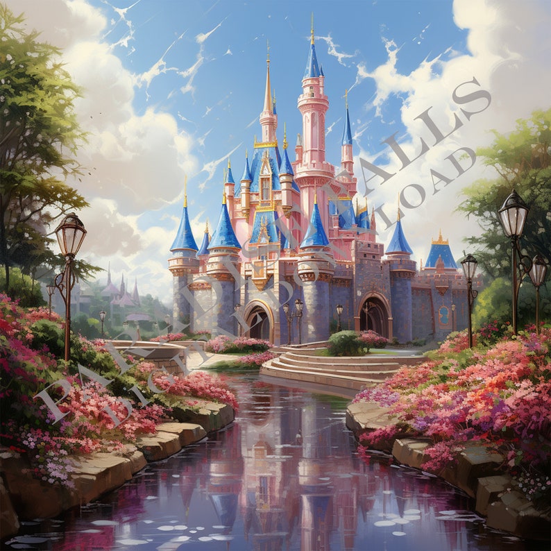 Fairy Tale Princess Castle - Scenic Print - Instant Art - Printable ...