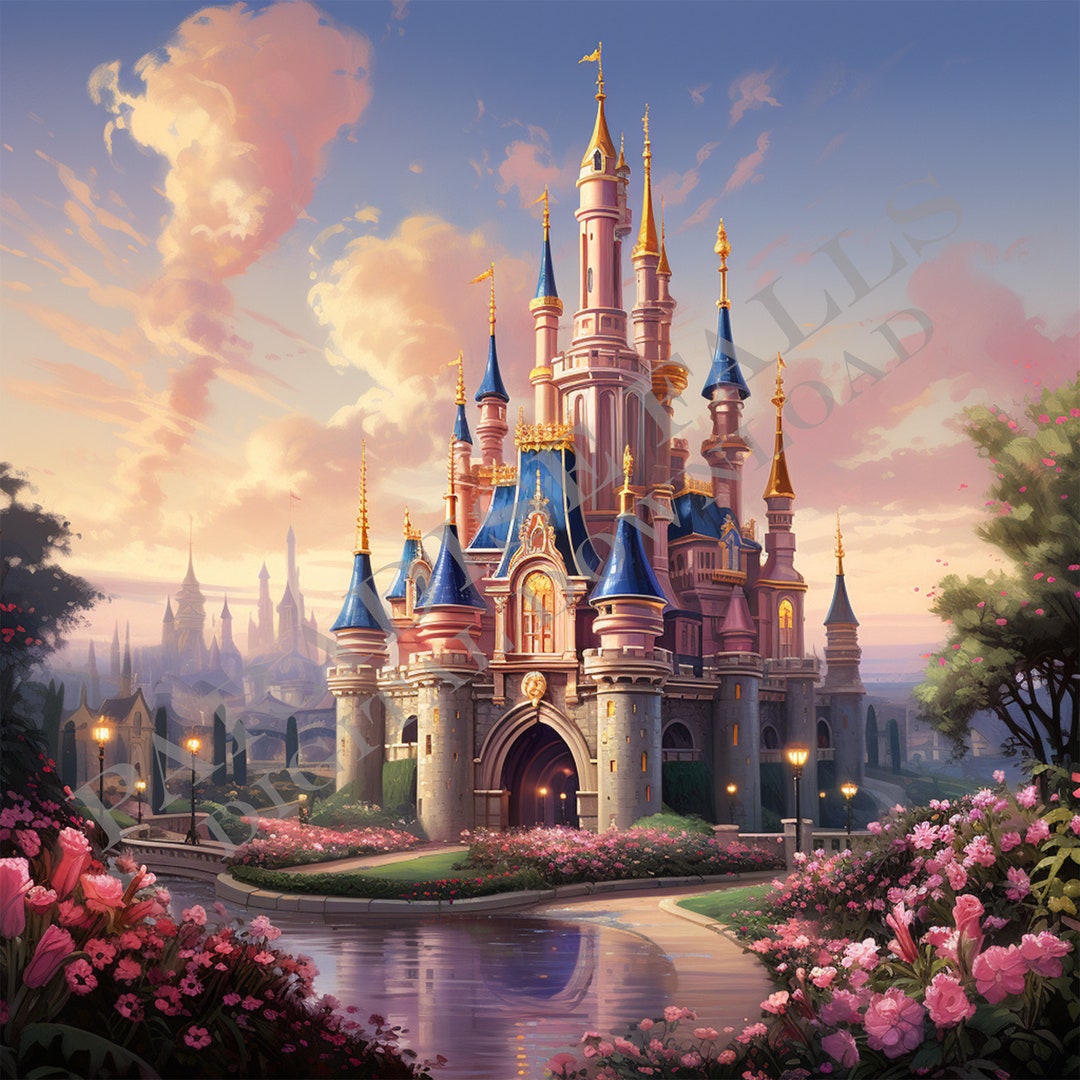 Lovely Spring Princess Castle - Scenic Print - Instant Art - Printable ...