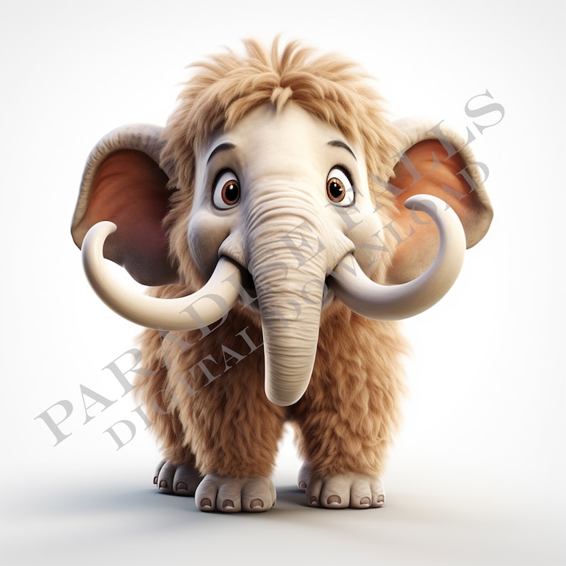 Cute Baby Woolly Mammoth - Sublimation Print - Art - Printable Wall ...