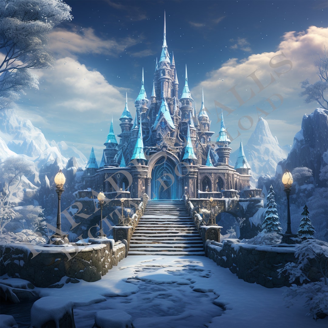 Ice Princess Castle Frozen - Scenic Print - Instant Art - Printable ...