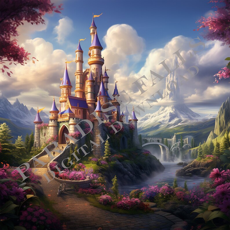 Beautiful Princess Castle - Scenic Print - Instant Art - Printable Wall ...
