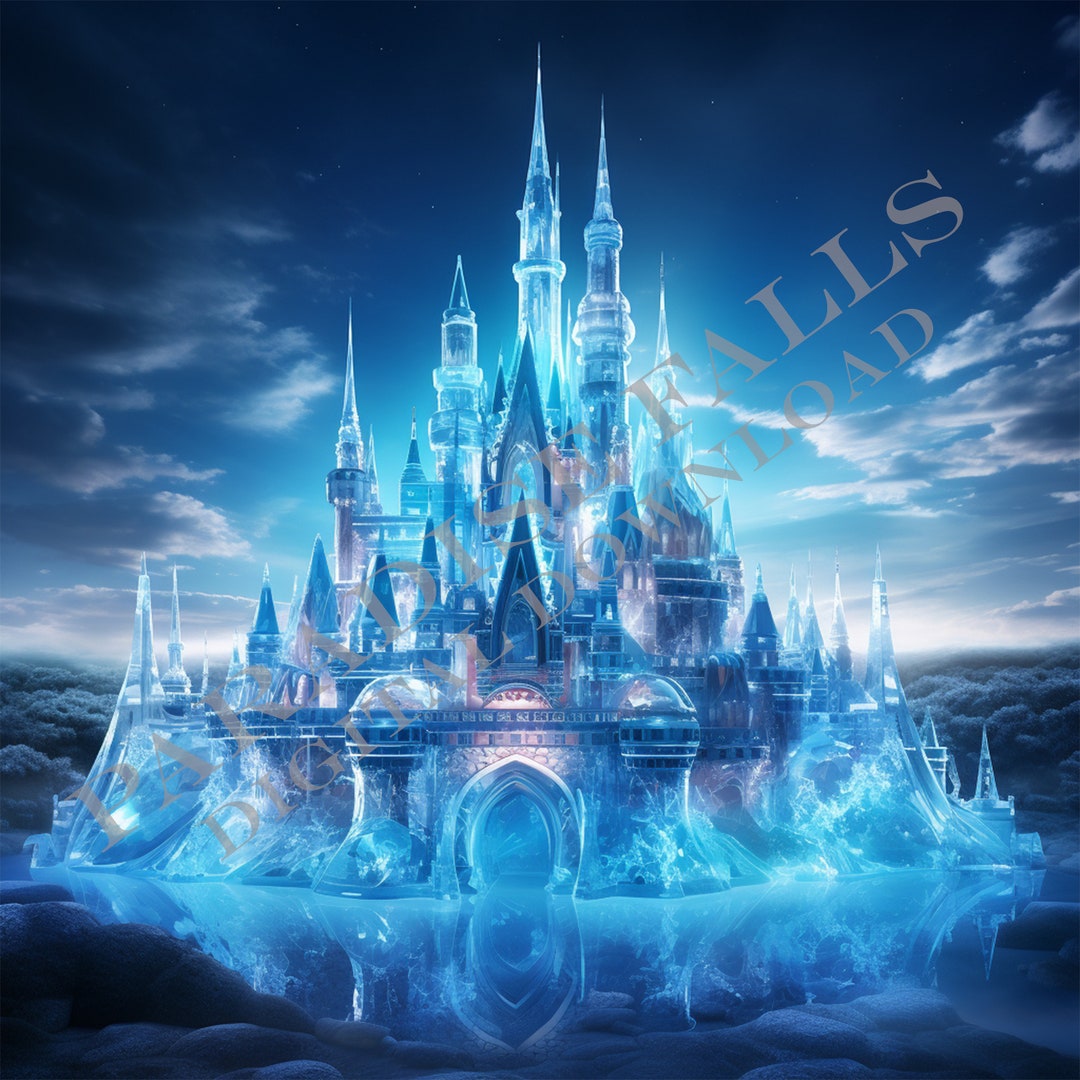 Glowing Ice Princess Castle Frozen - Scenic Print - Instant Art ...