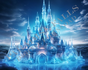 Night Princess Castle - Scenic Print - Instant Art - Printable Wall ...
