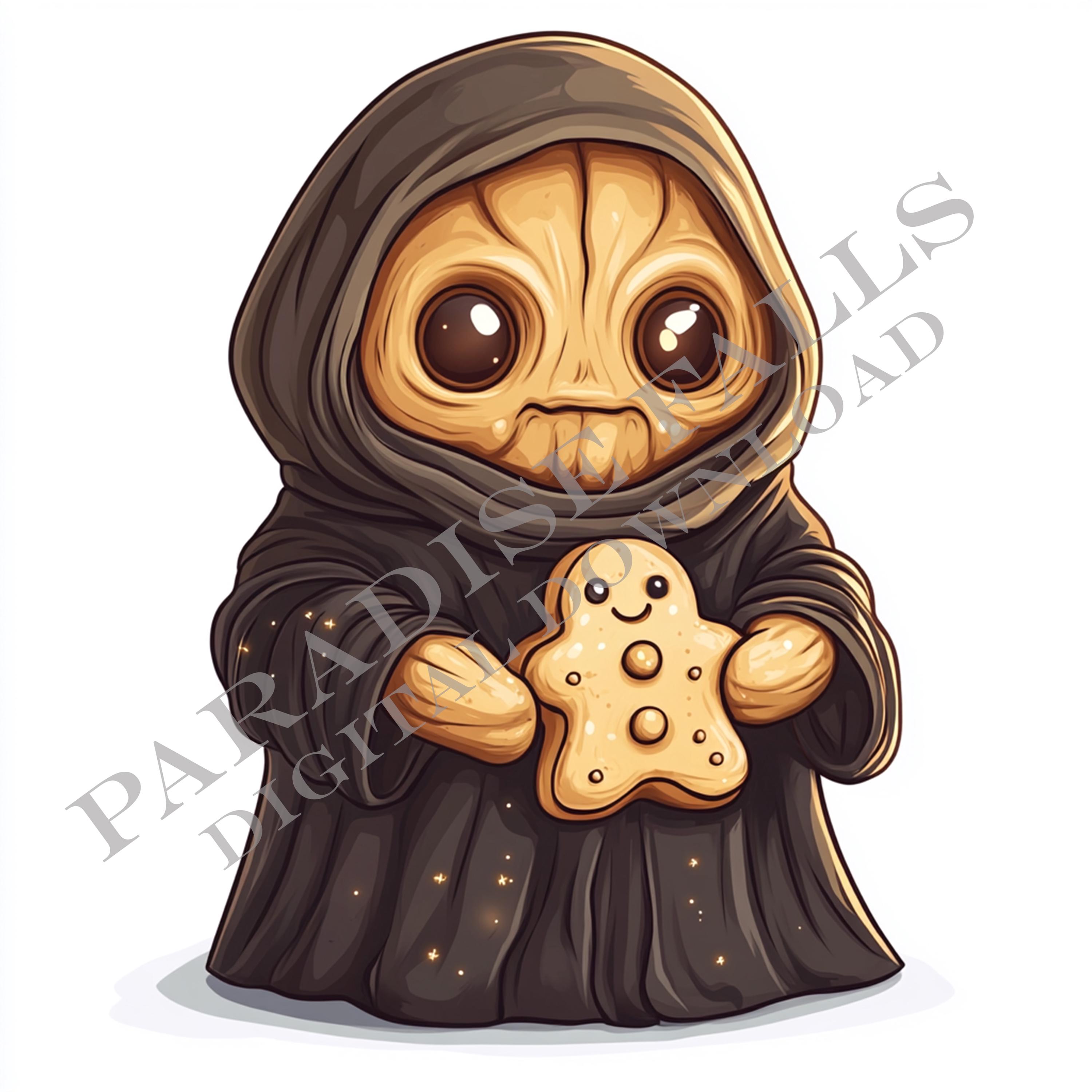 Cute Chibi Sith Lord Gingerbread Man Holiday Christmas - Scenic Print ...