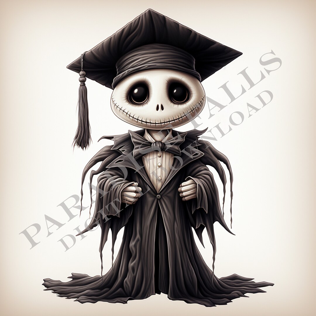 Jack Skellington Graduation Graduate Scenic Print Instant - Etsy