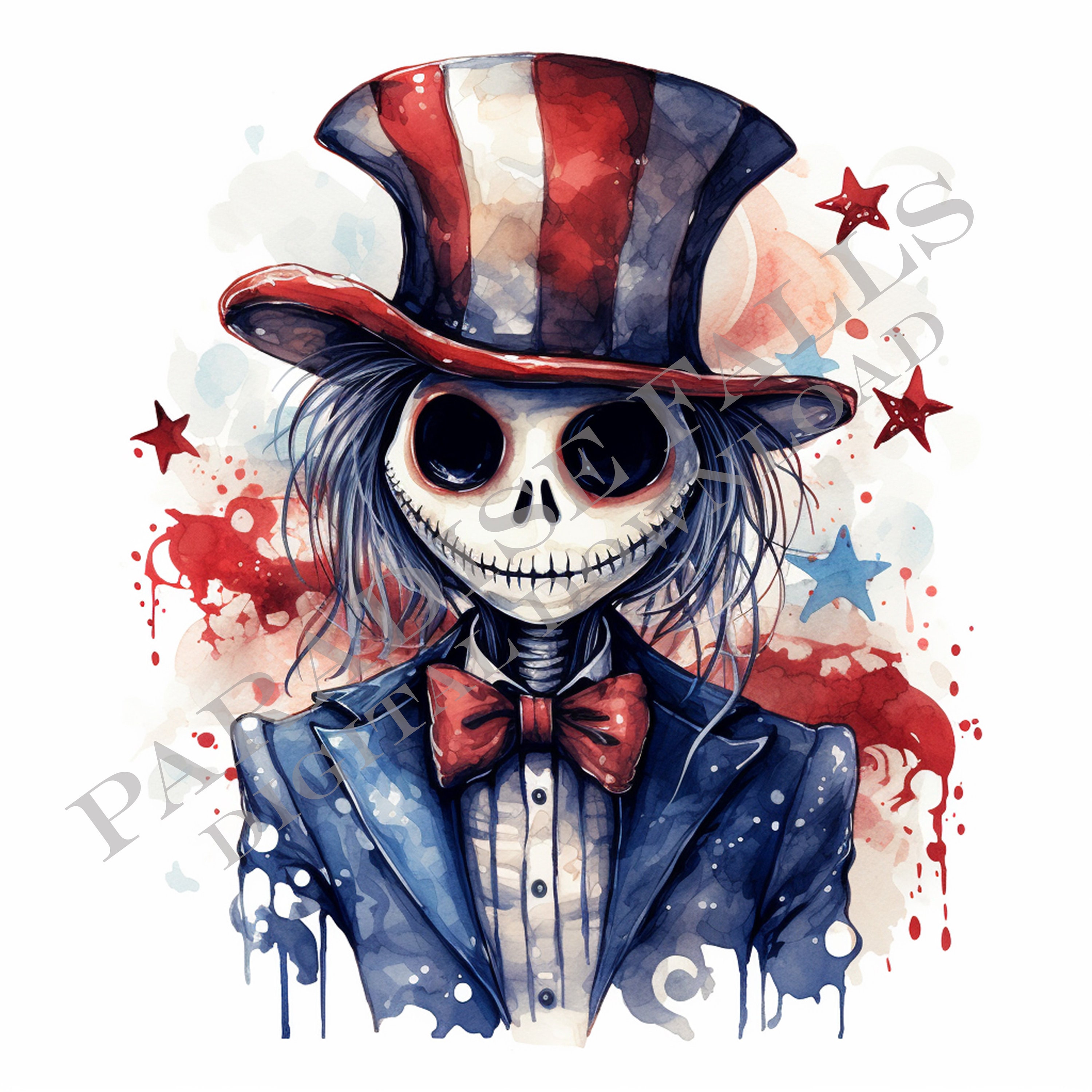 Jack Skellington Fourth 4th of July Uncle Sam America - Scenic Print ...