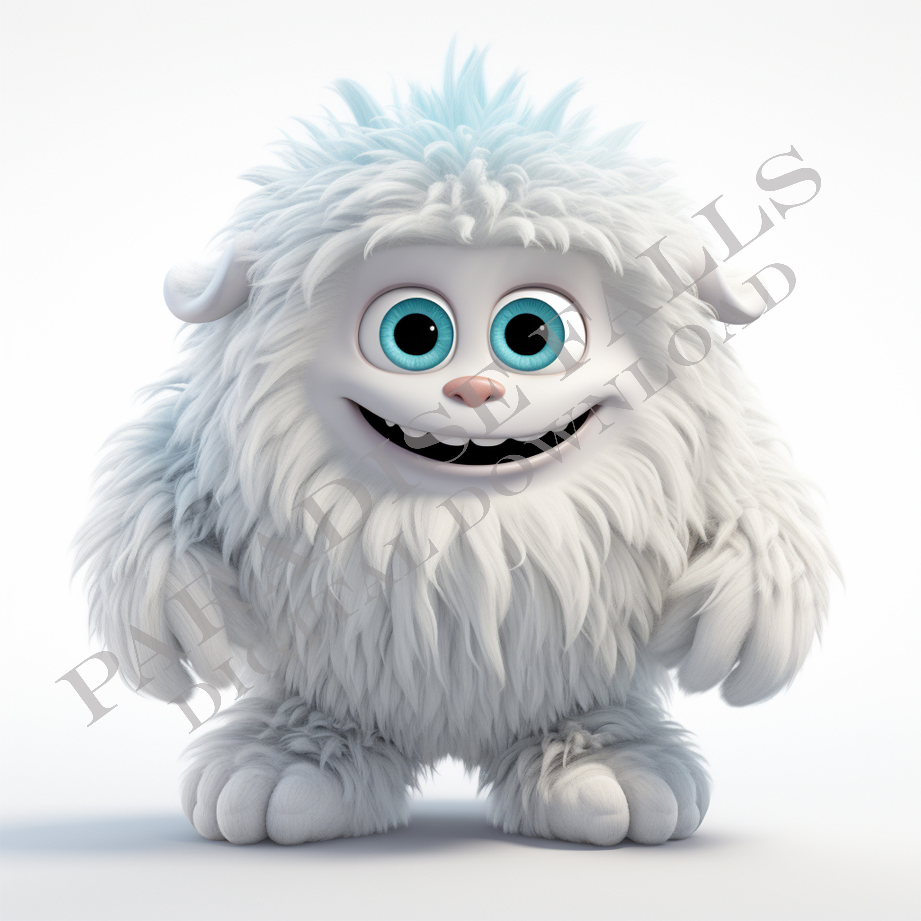 Cute Yeti Abominable Snowman - Sublimation Print - Instant Art ...