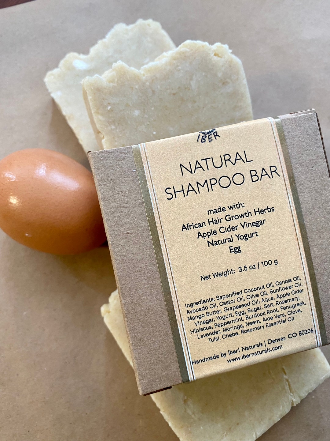 Natural Shampoo Bar With Hair Growth Herbs | Egg | Yogurt | Apple Cider ...
