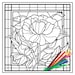 100 Flower Stained Glass Coloring Pages for Adults and Kids ,stress ...