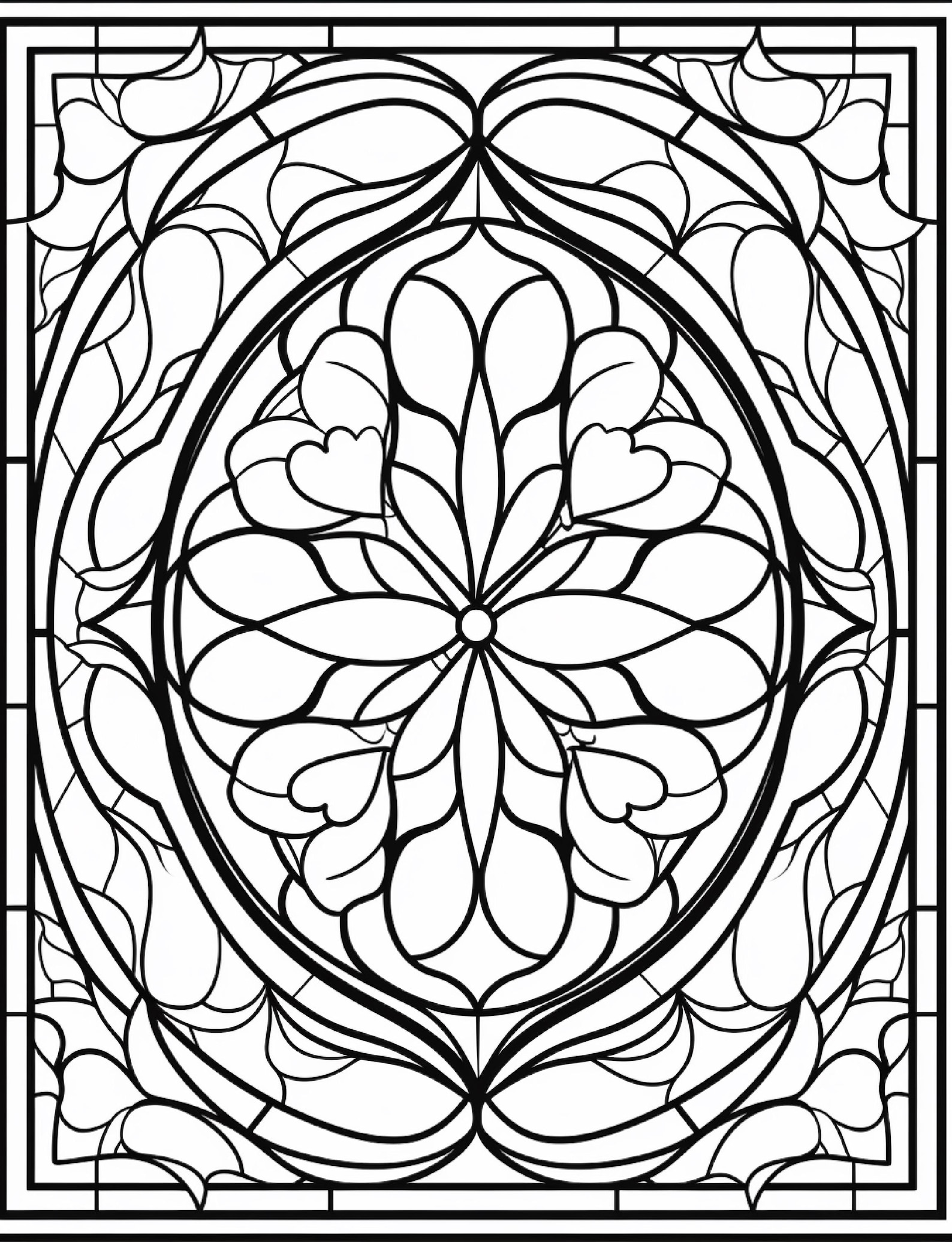 Mandala Stained Glass Coloring Pages: Stress Relief for Adults & Kids ...