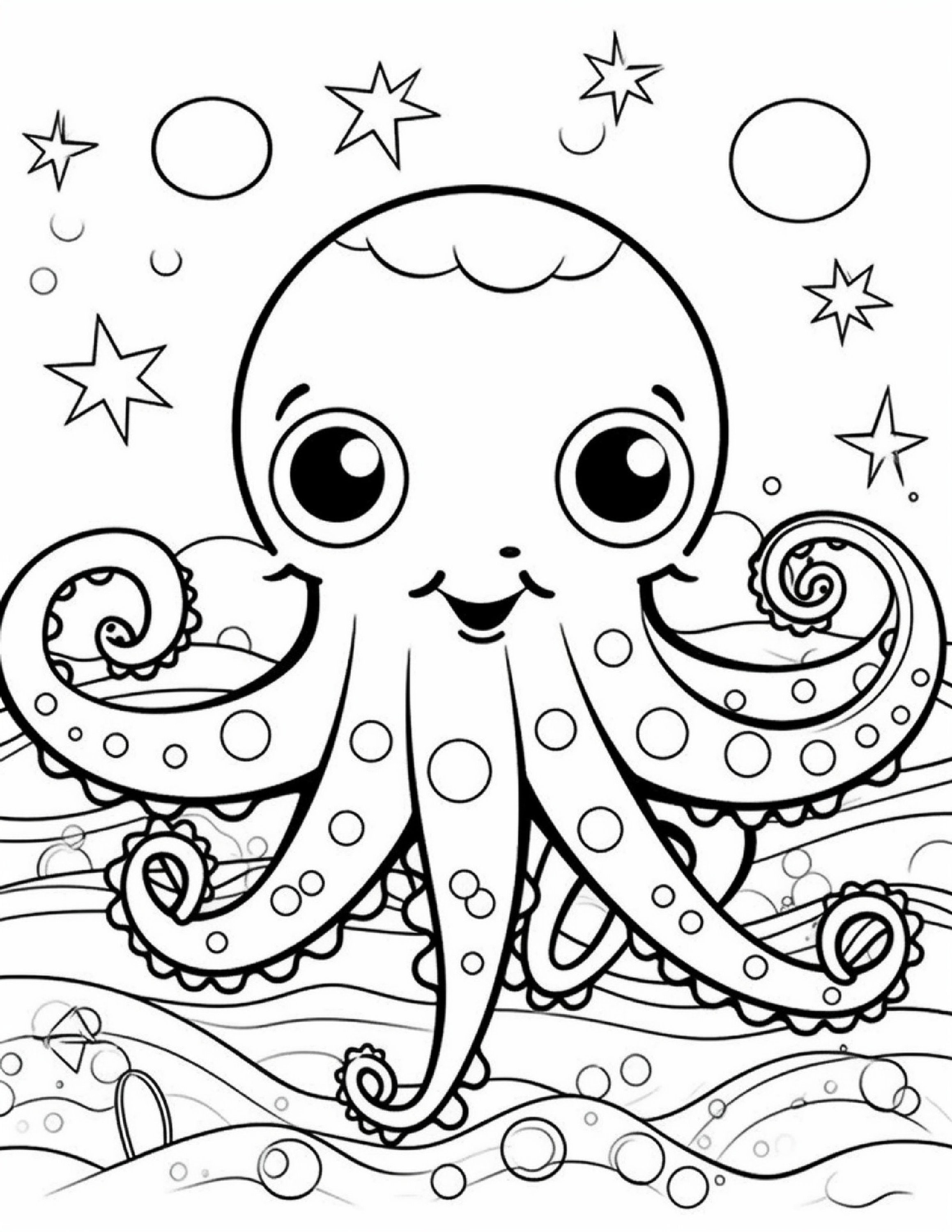 Cute Ocean Animals Coloring Pages,kids Printable Coloring Pages ...