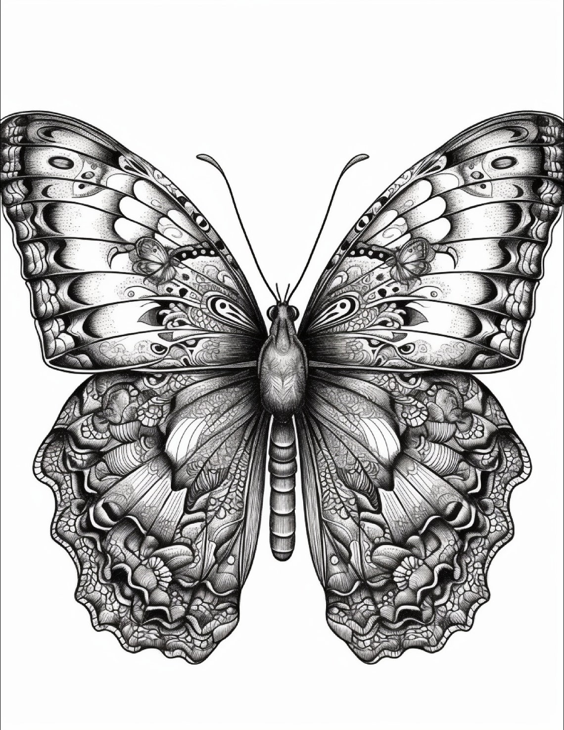 Butterfly Coloring Book: 25 Detailed Pages, Adults & Kids (digital ...