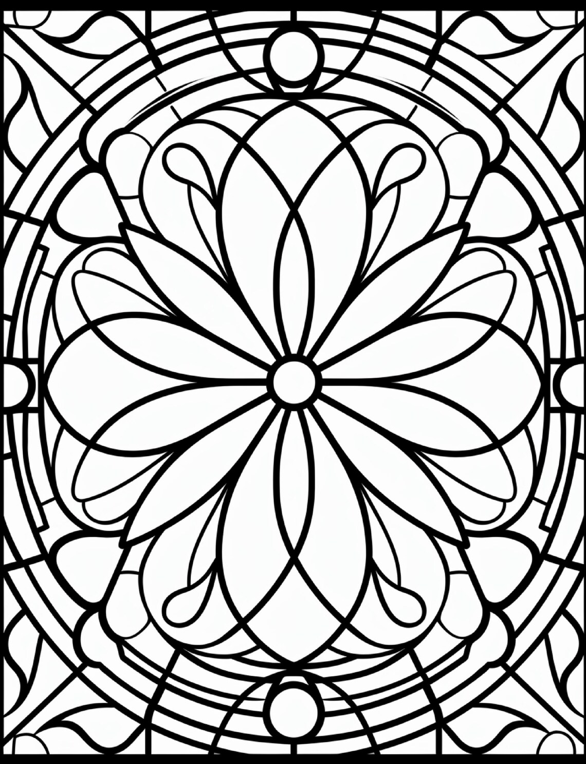 Mandala Stained Glass Coloring Pages: Stress Relief for Adults & Kids ...