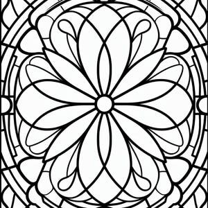 Mandala Stained Glass Coloring Pages: Stress Relief for Adults & Kids ...