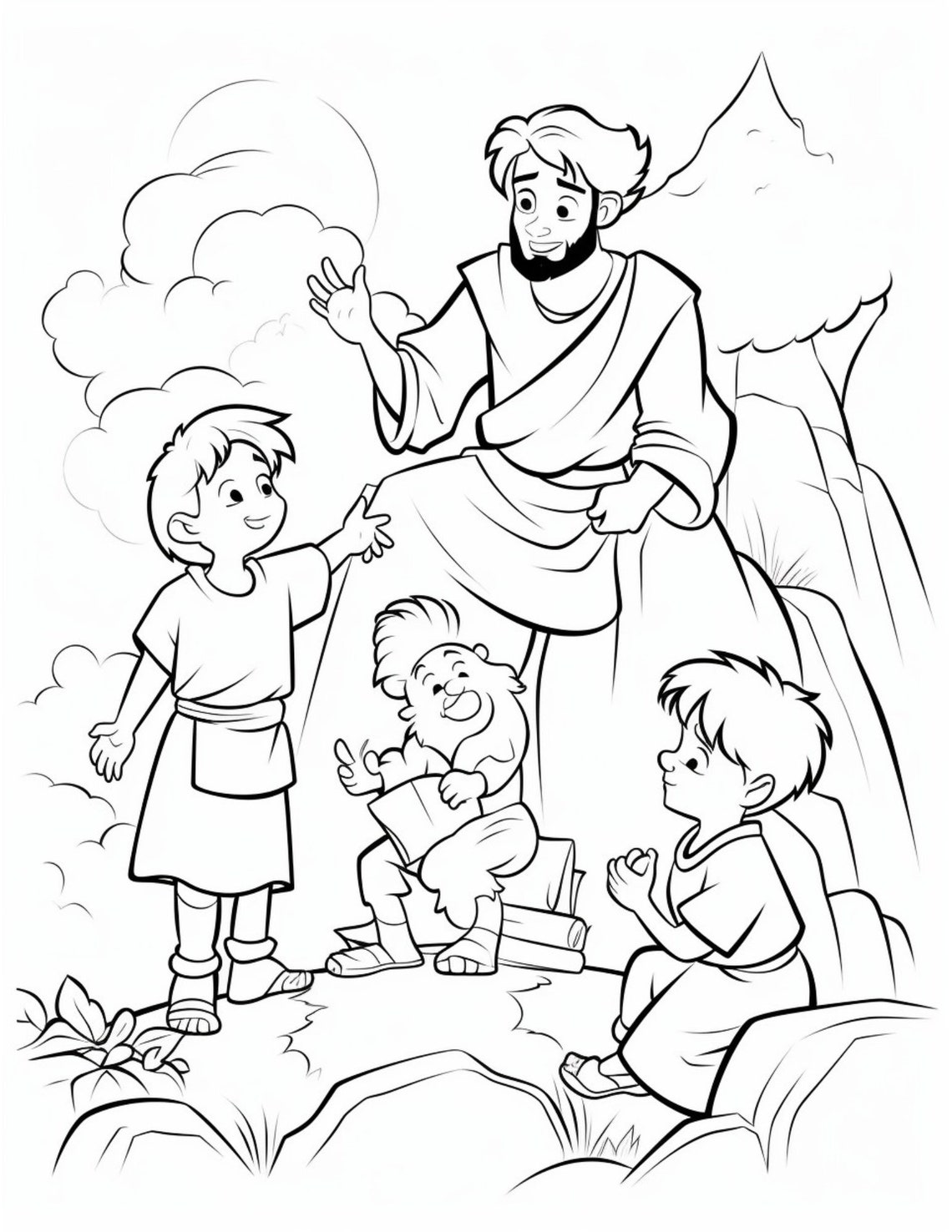 50 Bible Religious Scene Coloring Pages for Adults and Children ...
