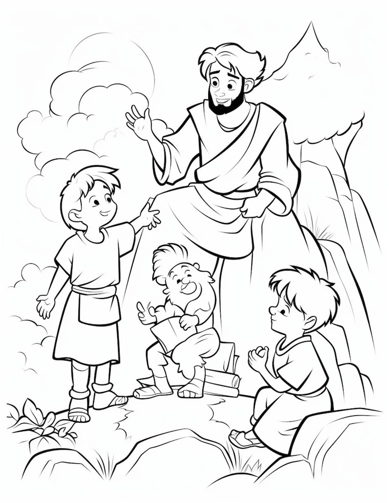 50 Bible Religious Scene Coloring Pages for Adults and Children ...