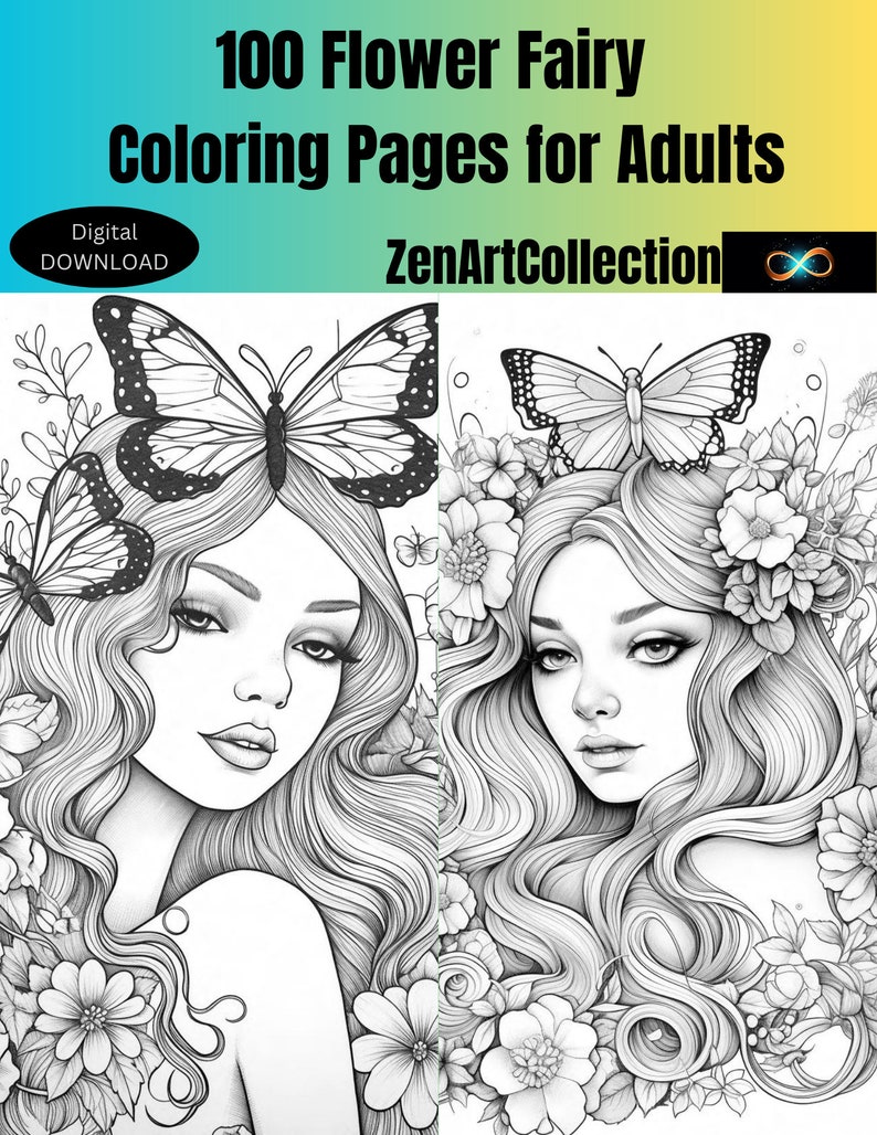 100 Flower Fairy Coloring Pages ,coloring Book for Adults Printable ...