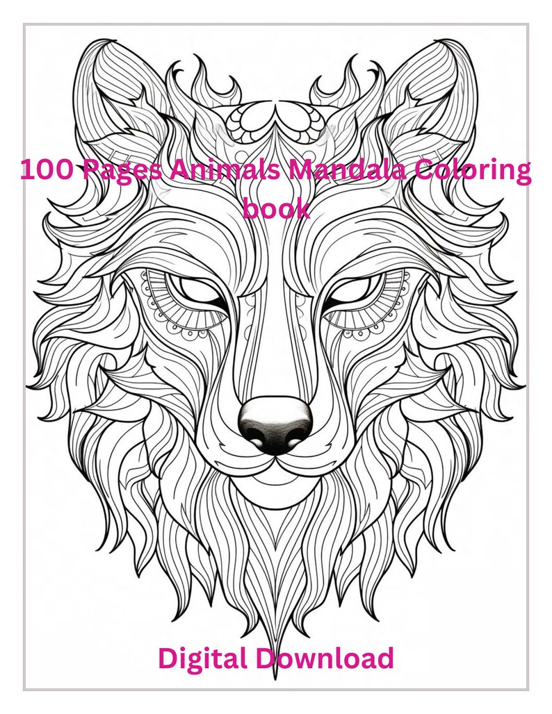 100 Mandala Animals Coloring Pages: Kids & Adults (digital Download) - Etsy